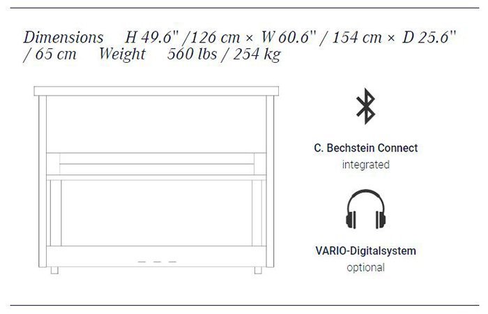 C. Bechstein Concert C 6 Upright Piano | Faust Harrison Pianos