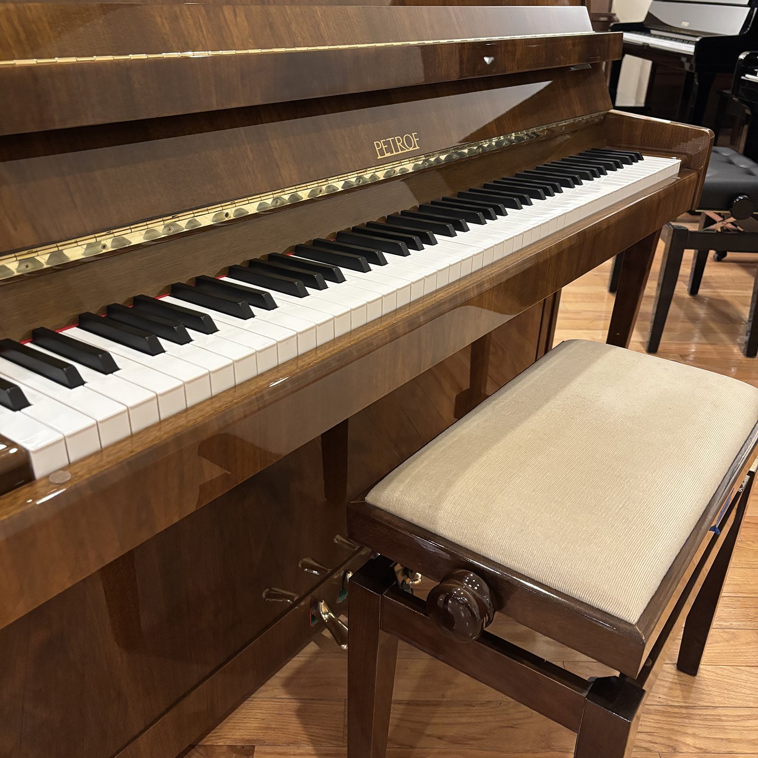 Petrof Piano, Model P115 VI Polished Walnut, 1995 | Faust Harrison Pianos