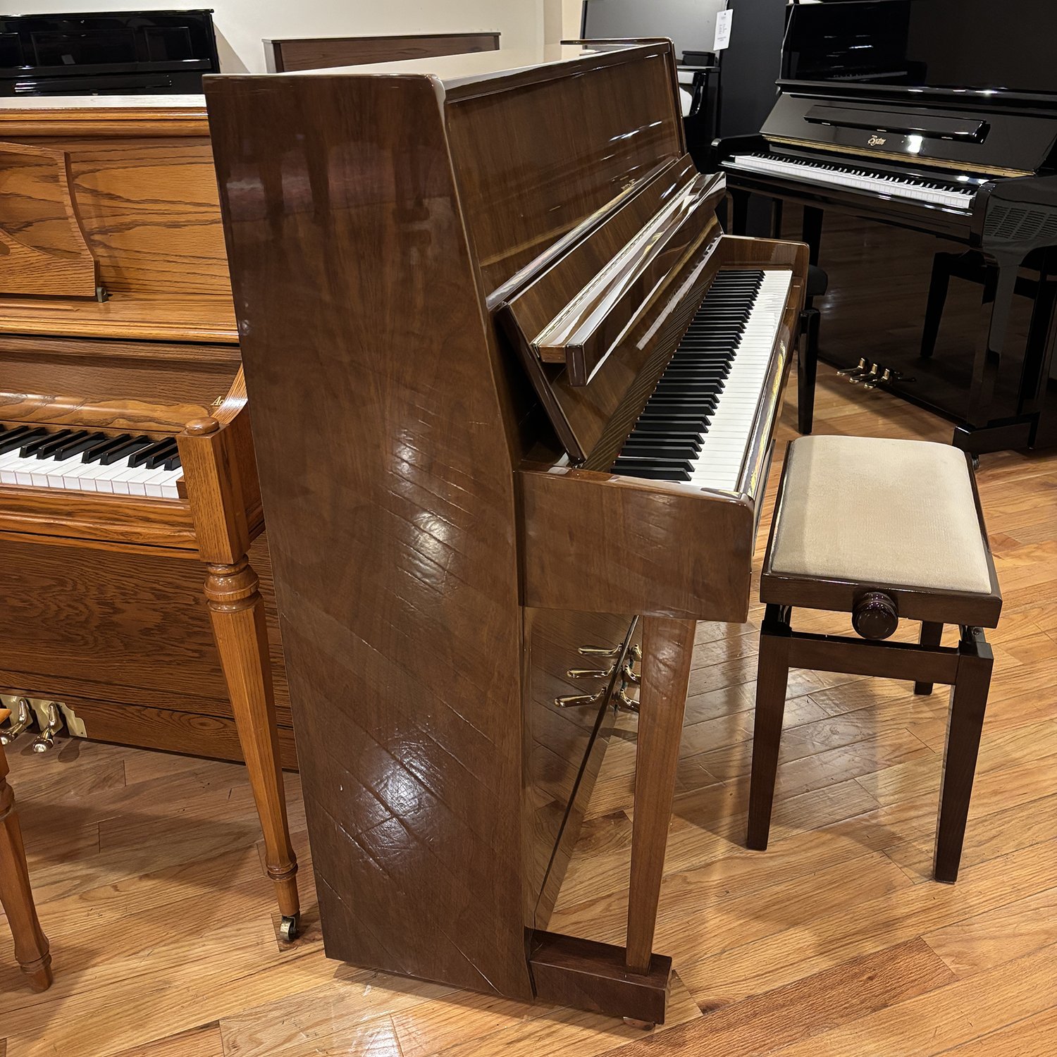 Petrof Piano, Model P115 VI Polished Walnut, 1995 | Faust Harrison Pianos